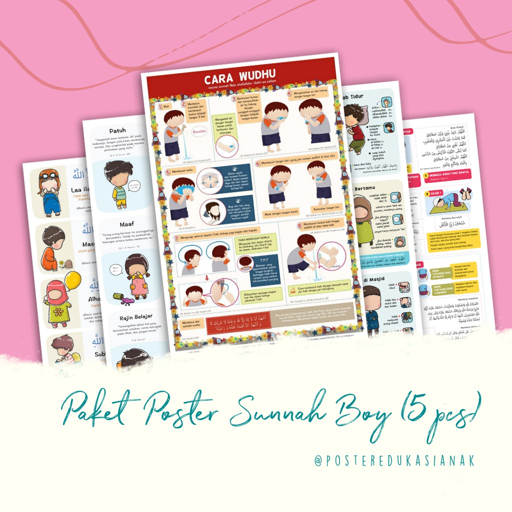 Jual Paket Poster Anak Islami Sunnah Boy - Media Edukasi Anak Belajar ...