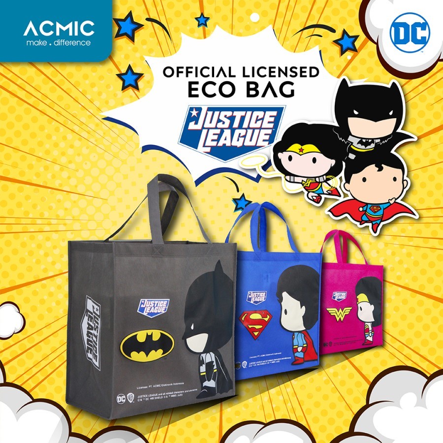 Jual ACMIC Eco Tote Bag JUSTICE LEAGUE Tas Shopping CandyBerry | Shopee ...