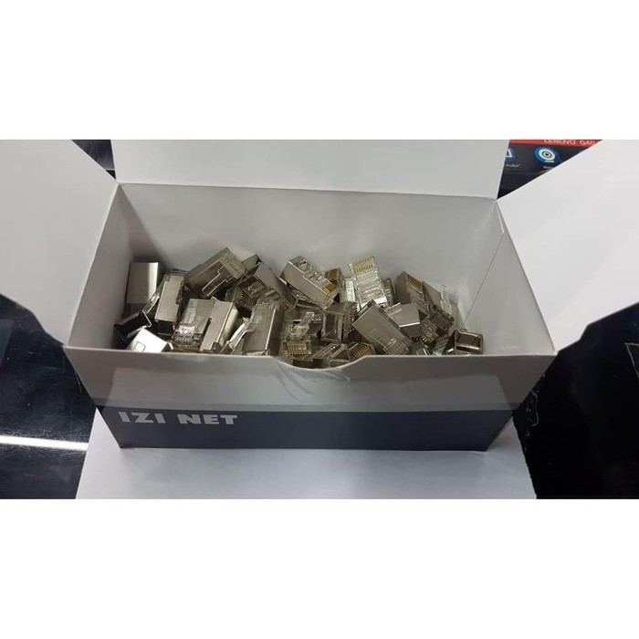 Jual IZINET Connector STP Cat6 / Rj45 Konektor Cat 6 FTP METAL ORIGINAL ...