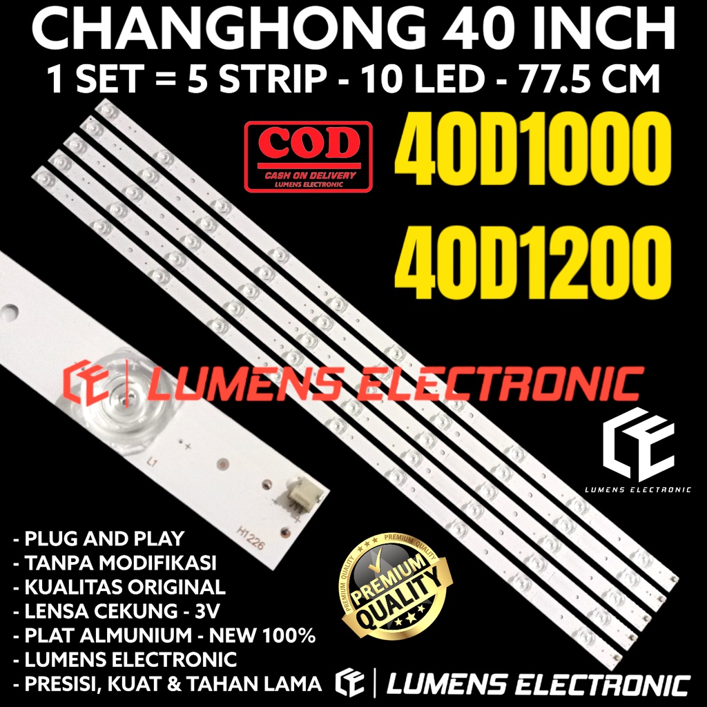 Jual BACKLIGHT TV LED CHANGHONG 40 INC 40D1000 40D1200 LAMPU BL 10K 3V ...