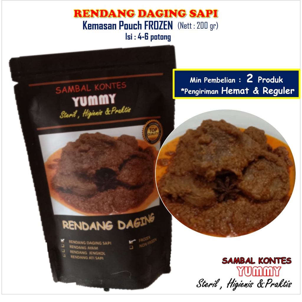 Jual Rendang Sapi Special/Rendang praktis/Rendang sapi kemasan frozen /Rendang sapi kemasan ...