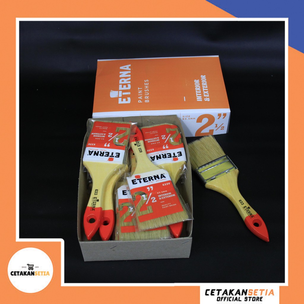 Jual Kuas Eterna 2,5 Inch 633 | Kuas Eterna Putih | Shopee Indonesia