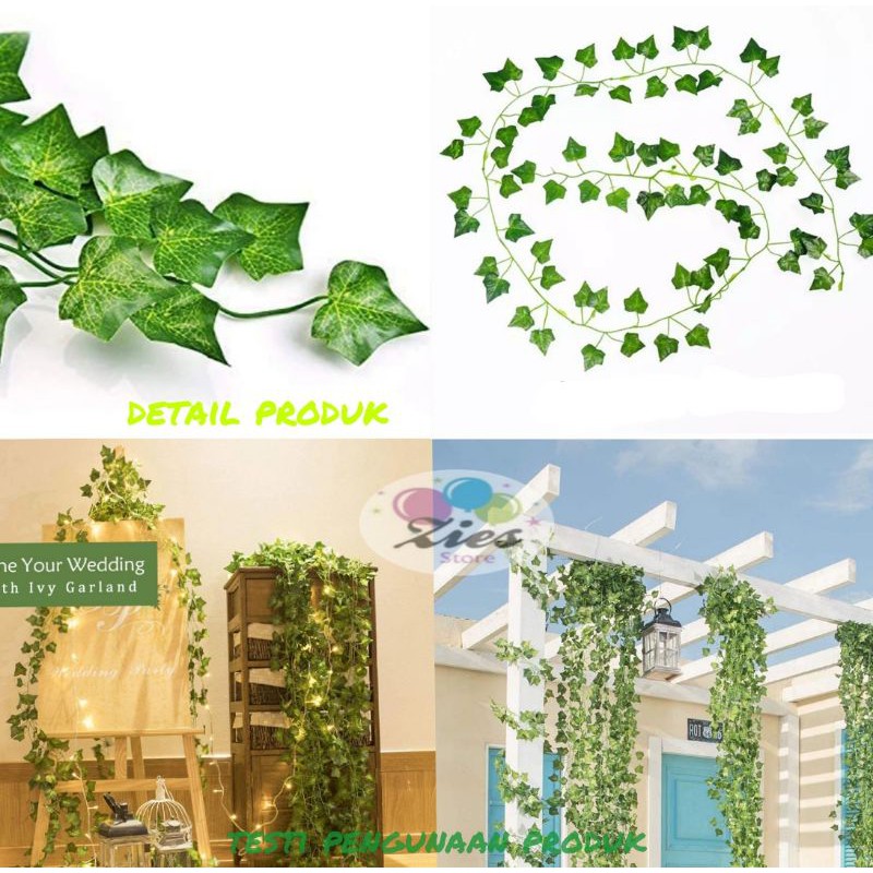 Jual Daun rambat plastik / hiasan diding daun ivy artificial / daun ...