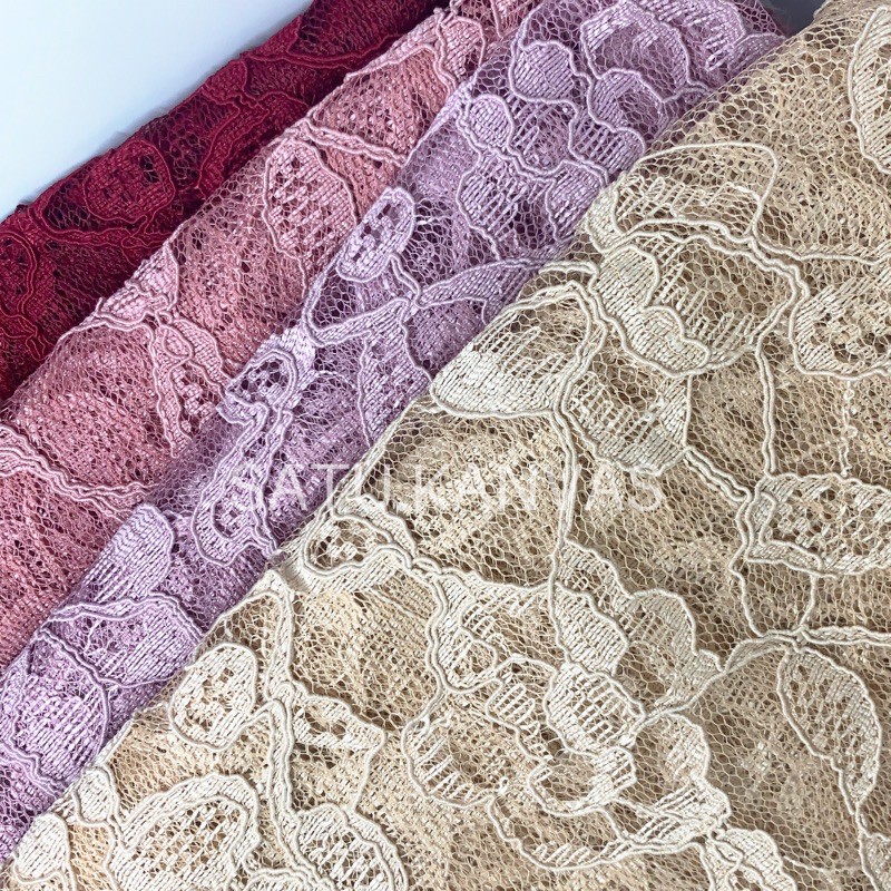 Jual Kain BROKAT LACE CORD NON GLITTER SERI 2 motif daun | Shopee Indonesia