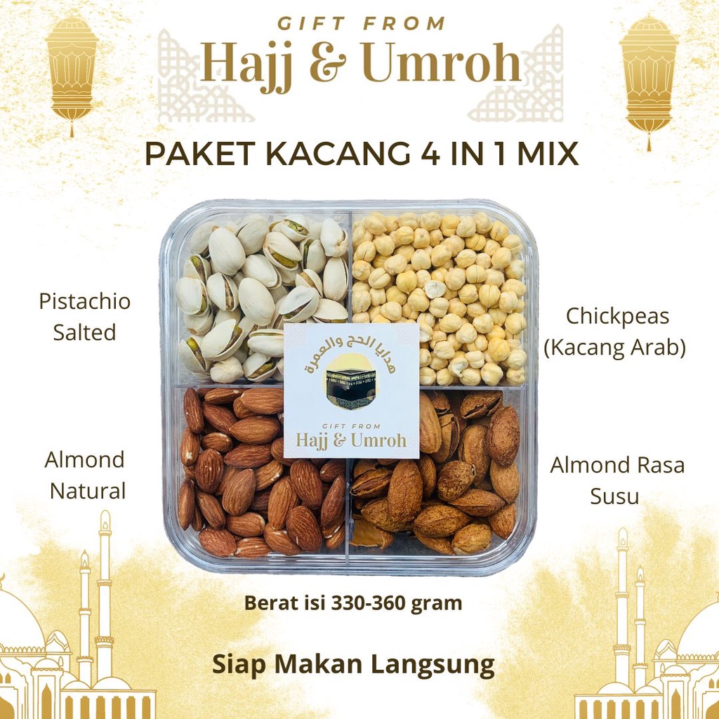 Jual PAKET KACANG MIX 4 IN 1 SEKAT EMPAT | Nuts 4in1 Camilan Arab ...
