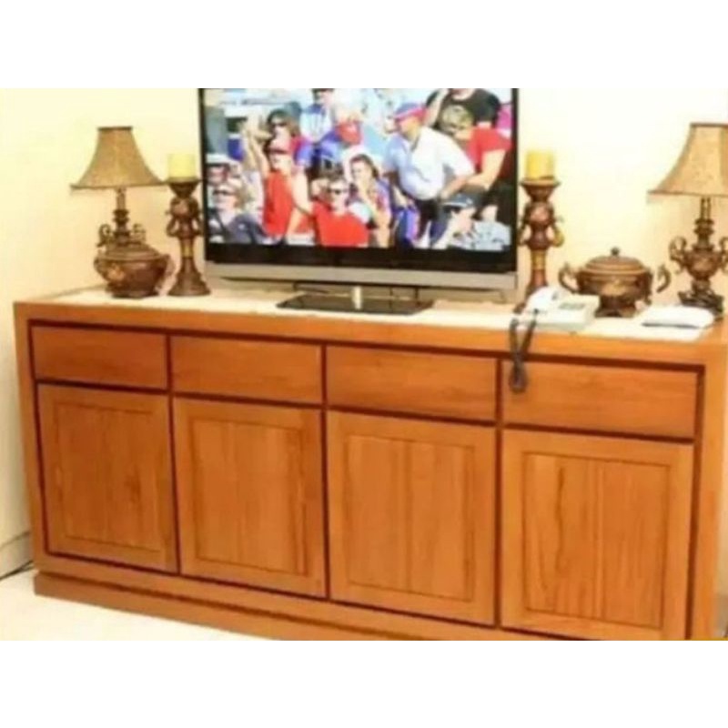 Jual Bufet bupet tv polos minimalis kayu jati meja televisi | Shopee ...