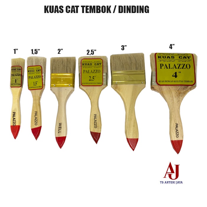 Jual Kuas Cat Tembok Atau Dinding Serbaguna Gagang Kayu Ukuran 1 Inch ...