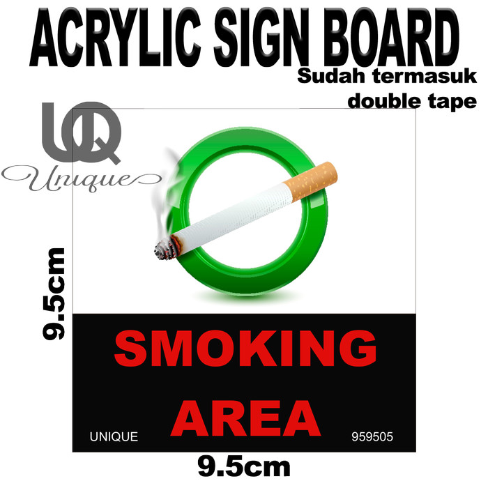 Jual Area Merokok Akrilik Sign Board / Label Tanda Smoking Area Acrylic ...