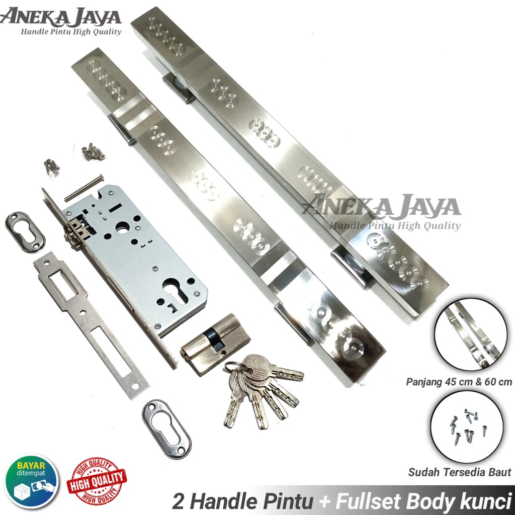 Jual Satu 1 set Handle kunci Pintu rumah 45 cm & 60 / Tarikan Pintu ...