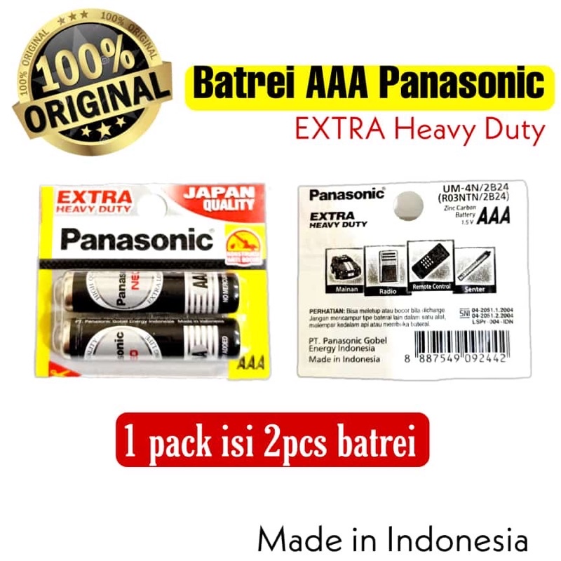 Jual Baterai AAA/A3 Panasonic Hitam Extra Heavy Duty | Shopee Indonesia