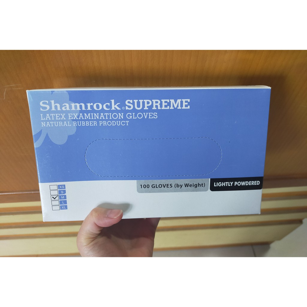Jual SARUNG TANGAN SHAMROCK SUPREME LATEX (LIGHTLY POWDER) | Shopee ...
