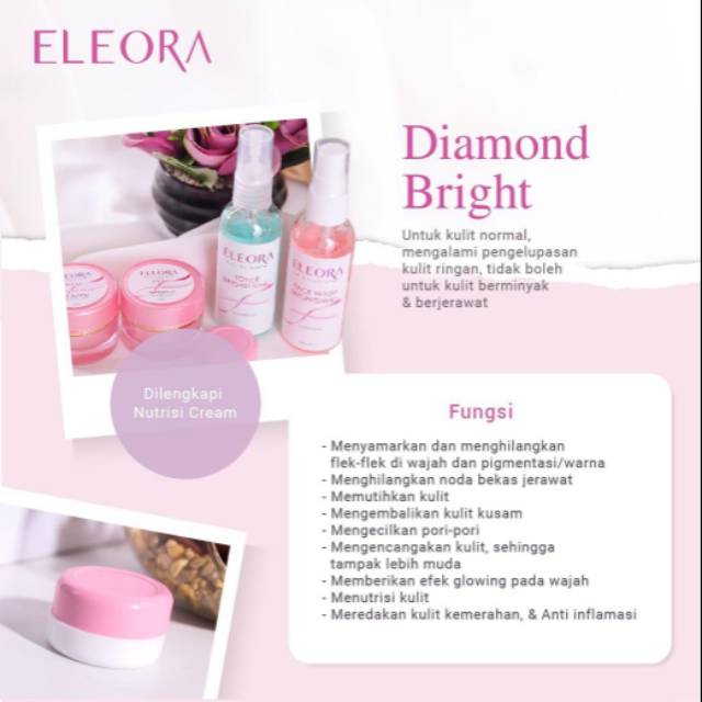 Jual ELEORA DIAMOND BRIGHT (paket whitening untuk kulit normal ...