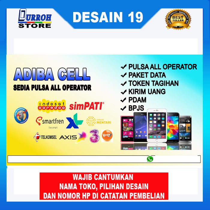 Jual Spanduk / Banner Konter Cell / Celluler Desain 19 | Shopee Indonesia