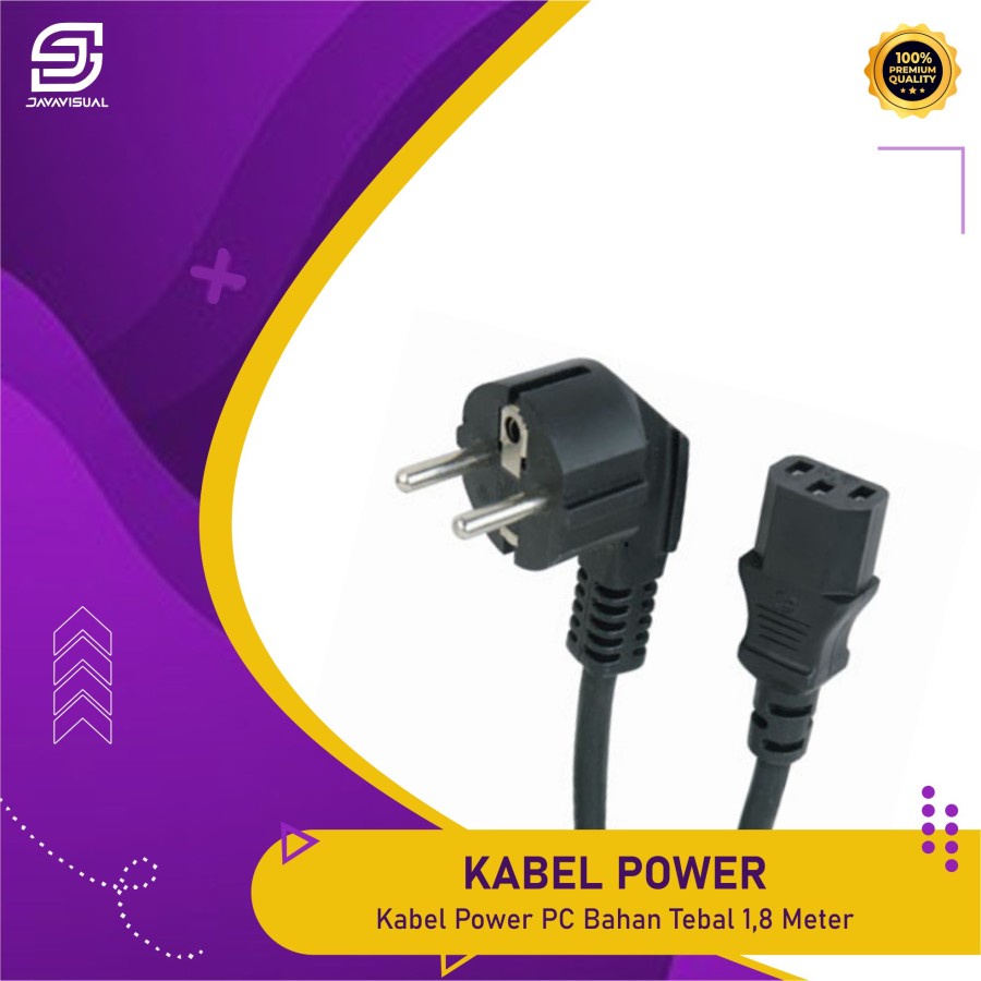 Jual KABEL POWER CORD PC - KOMPUTER ORIGINAL BAHAN TEBAL 1.8 Meter ...