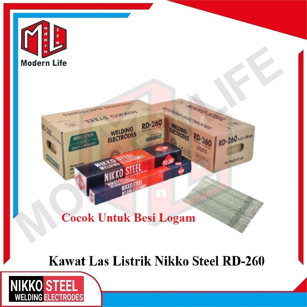 Jual Nikko RD 260 Kawat Las Listrik / Elektroda size 2mmx300mm 1KG ORIGINAL | Shopee Indonesia