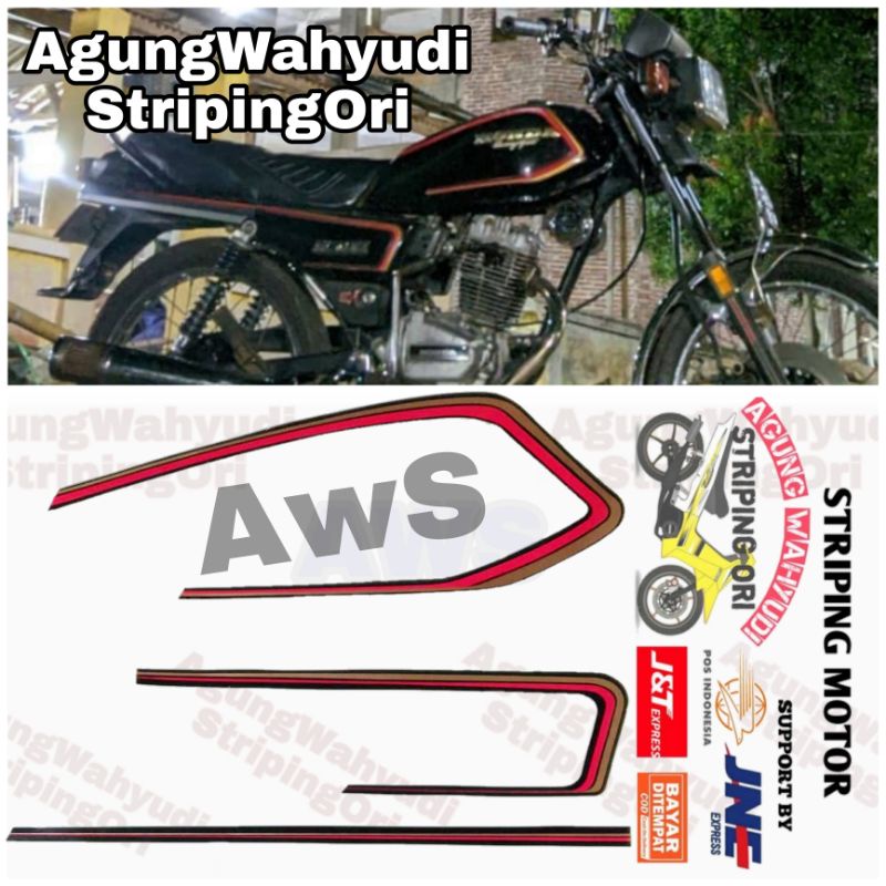 Jual STRIPING MOTOR HONDA GL MAX 1983 1984 HITAM 83 84 PLATINA 125 LIS ...