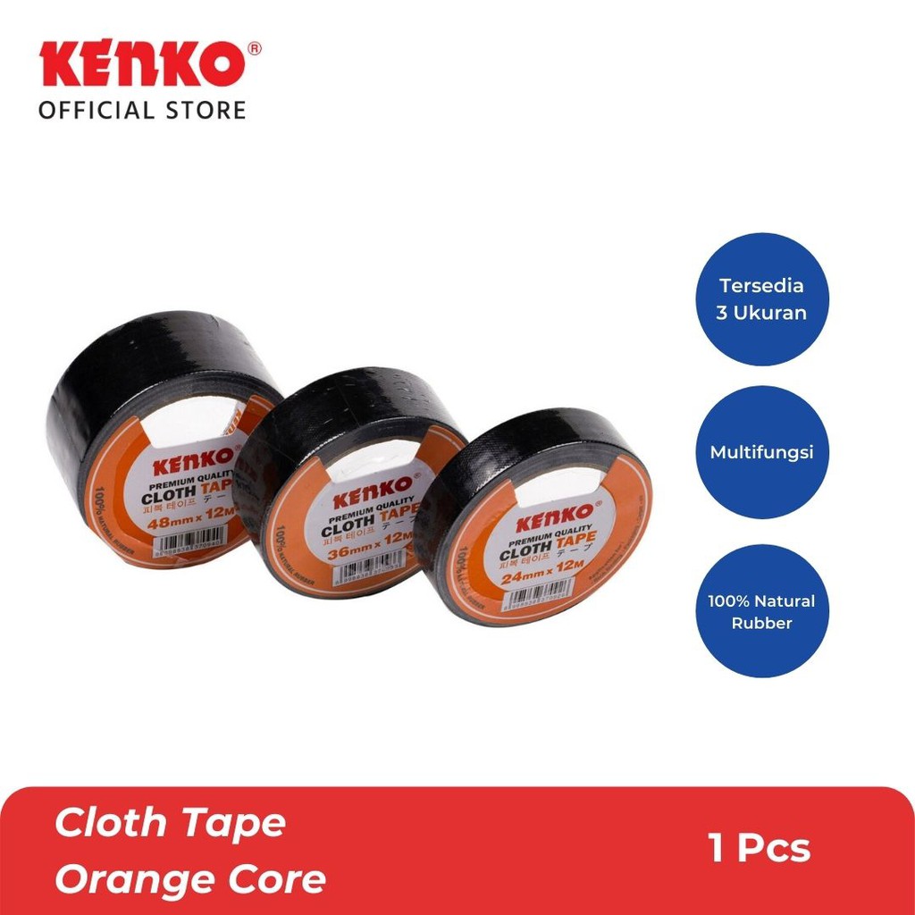 Jual KENKO CLOTH TAPE / Isolasi / Lakban Kain Orange Core - 24Mm 36Mm ...