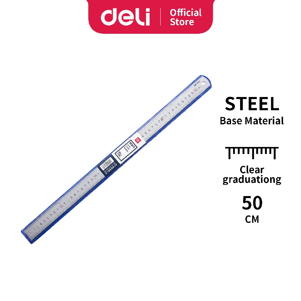 Jual Deli Penggaris baja berkualitas tinggi tahan gores 15/20/30/50cm ...