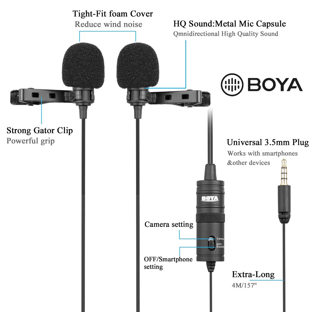 Jual ORIGINAL Boya BY-M1 3.5 Mm Lavalier Microphone Micro | Shopee ...