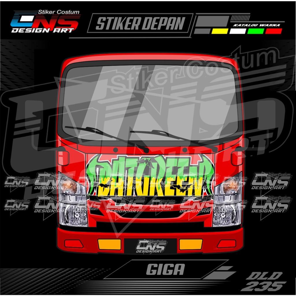 Jual Stiker Kabin Depan TRUK ISUZU GIGA BATGREEN Custom Bisa Request ...