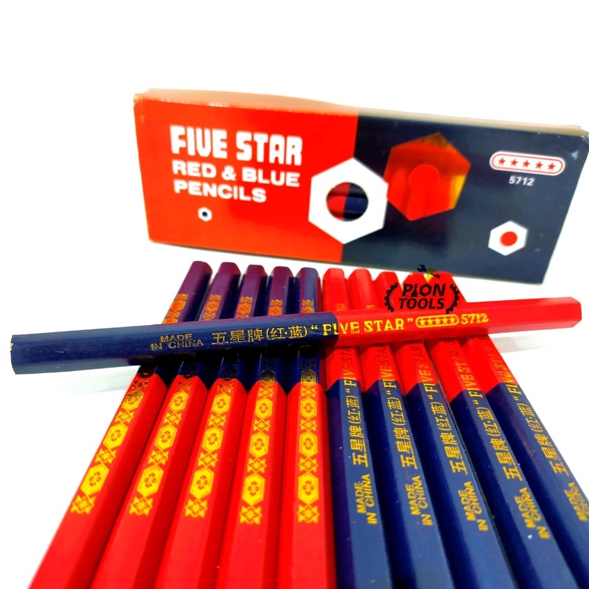 Jual FIVE STAR PENSIL TUKANG KAYU MERAH BIRU 5712 Pensil bangunan ...