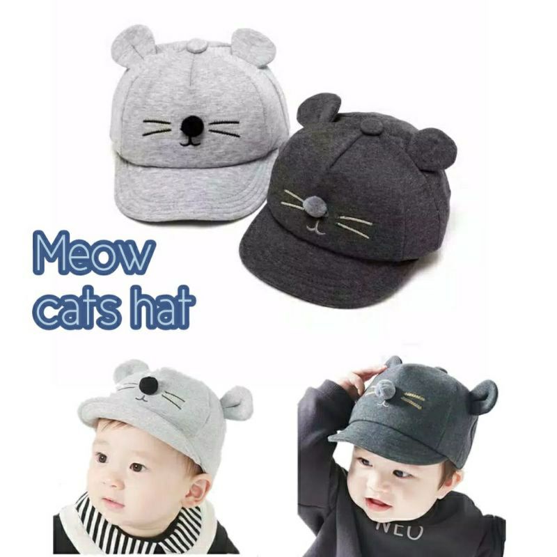 Jual Topi Bayi Motif Kucing / Topi Bayi Laki laki / Topi Anak Perempuan ...