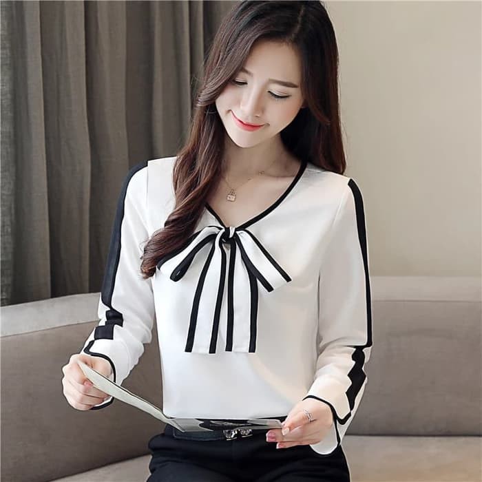 Jual COD Blouse Tangan Panjang Wanita Gaya Korea Model Terbaru Gisel ...