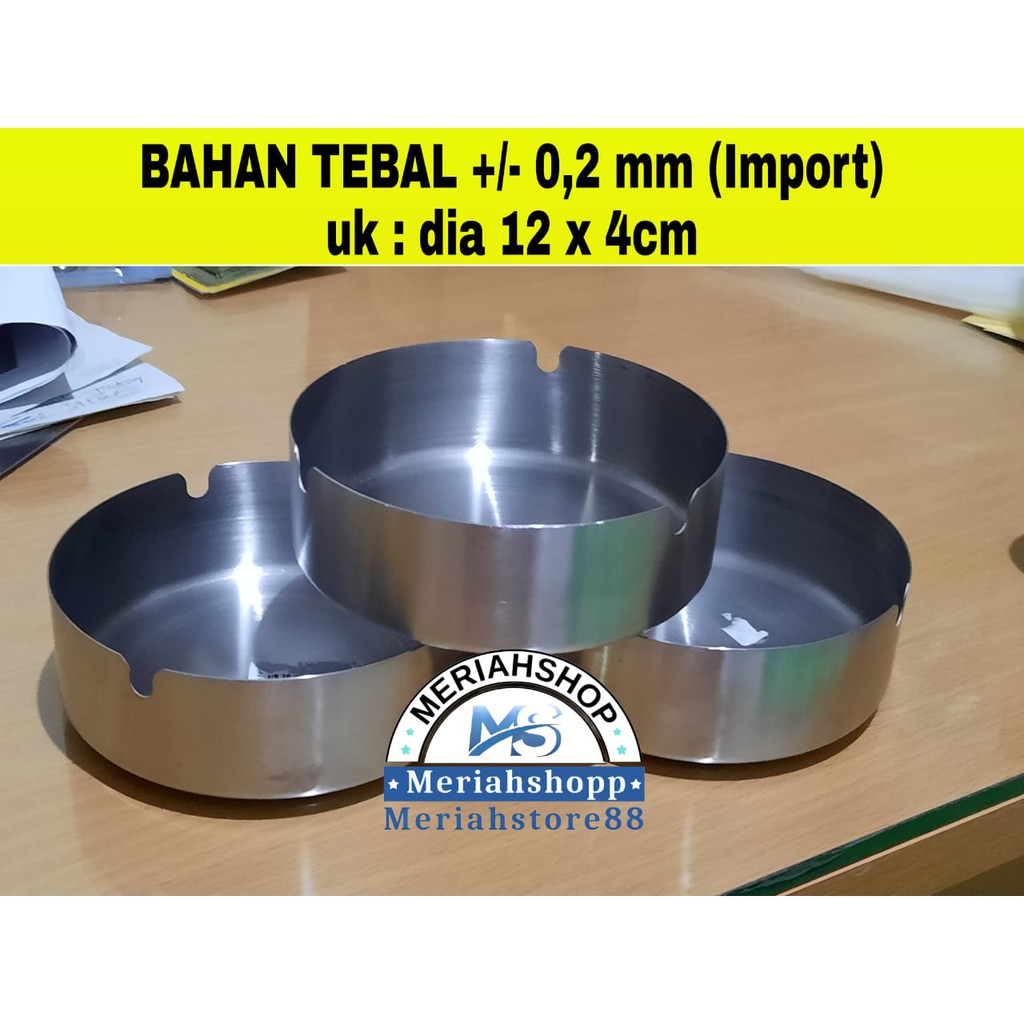 Jual Asbak Rokok Bulat diameter 12cm x 4 cm Tebal 0,2mm Stainless ...