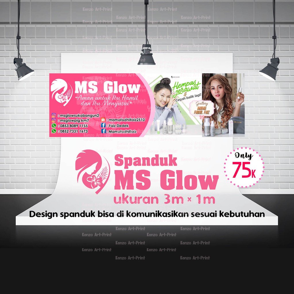 Jual Spanduk Promosi/ Banner Jualan Agen/Reseller MS Glow ukuran 3x1m | Shopee Indonesia