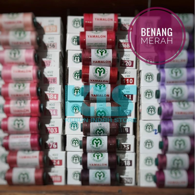 Jual Benang Jahit Yamalon 500 yds Merah | Shopee Indonesia