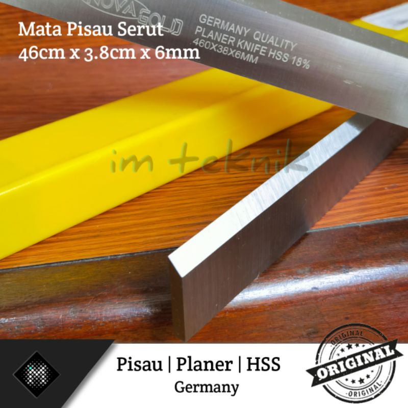 Jual Mata pisau serut kayu HSS 460 x 38 x 6 dobel planer knife for ...