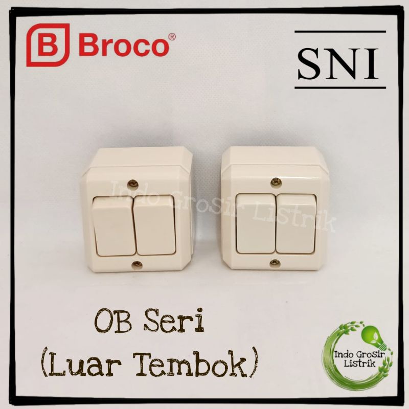 Jual OB Seri Broco Double Switch Outbow NewGee OB Saklar Seri Cream ...