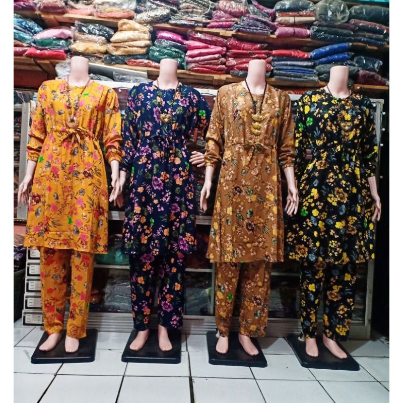 Jual Longtunik setcel Rayon | Shopee Indonesia