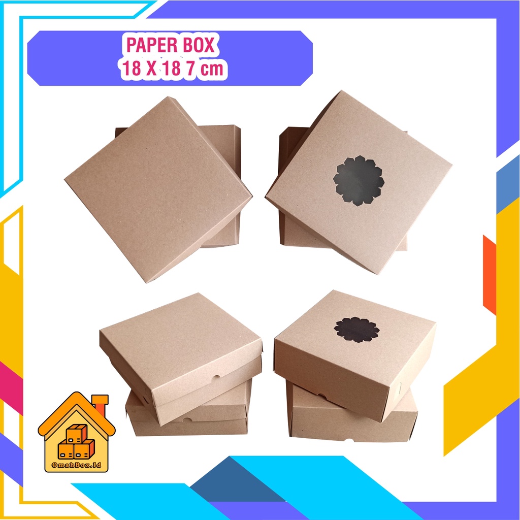 Jual Paper launch box 18x18x7 cm | laminasi Bagian dalam | box food ...