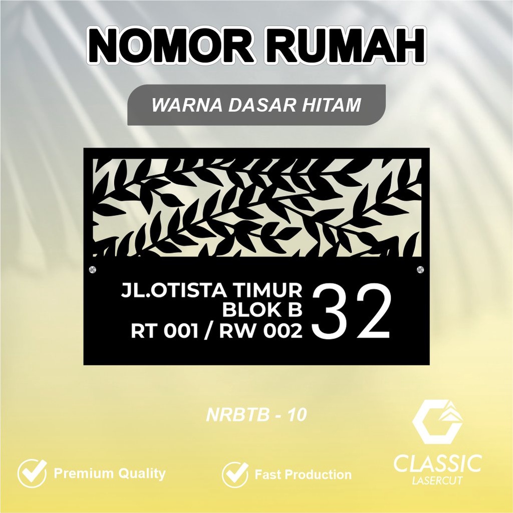 Jual Papan Nama Alamat Rumah Timbul + Bolong Custom / Papan Alamat ...