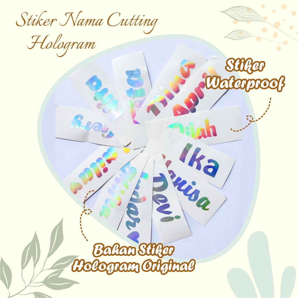 Jual STICKER STIKER NAMA HOLOGRAM SILVER GOLD CUSTOM | Shopee Indonesia