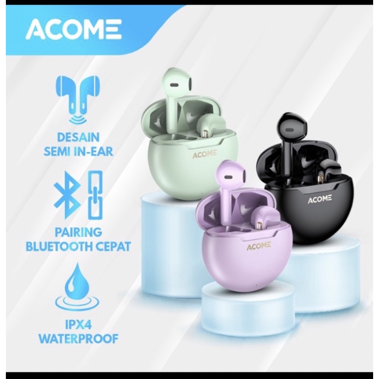 Jual Headset Acome T2 Bluetooth 5.0 TWS LED Garansi Resmi 1 tahun ...