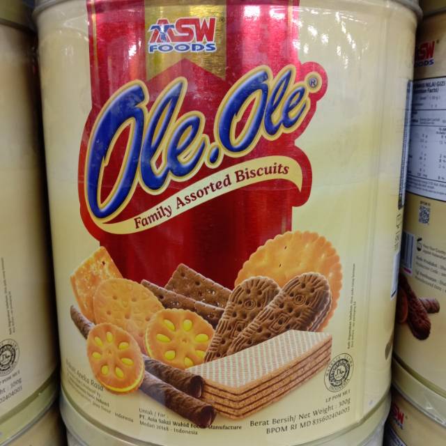 Jual ASW Foods Ole.ole Family Assorted Biscuit 300gram kaleng bulat ...