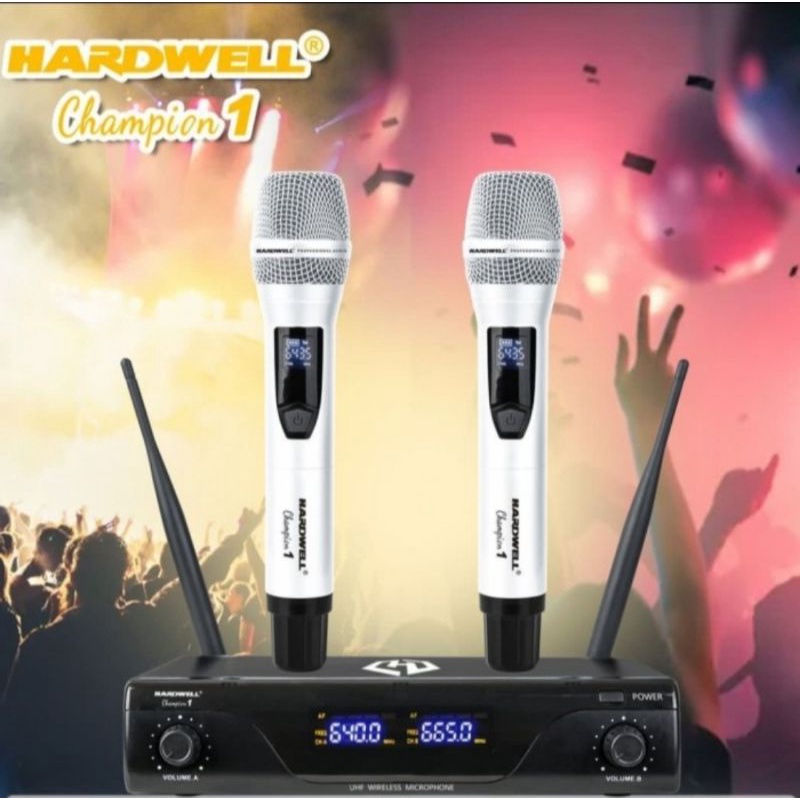 Jual Microphone Wireless HARDWELL CHAMPION 1 Frekuensi UHF 2 Mic ...