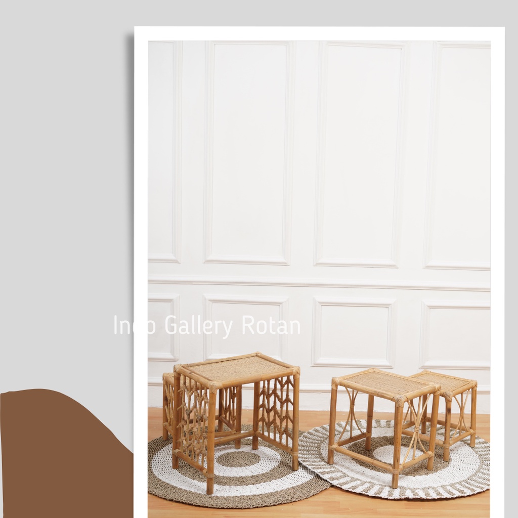 Jual Meja Kotak Rotan Aesthetic Sisa Export / Meja Teras Minimalis Lucu ...