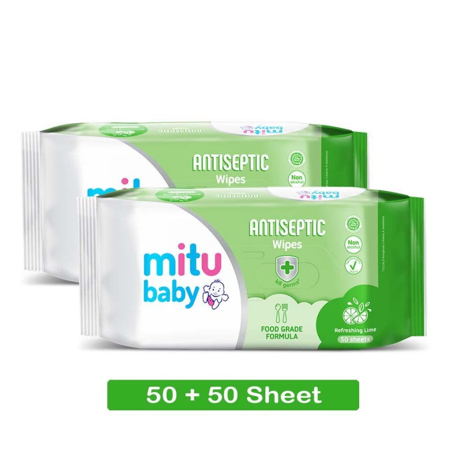 Jual Mitu Baby Wipes Antiseptic isi 50 lembar BUY 1 GET 1, Mitu Tissue ...