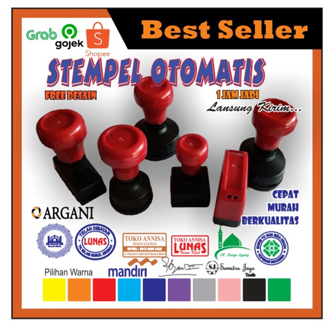 Jual Stempel otomatis atau stempel warna murah dan berkualitas | Shopee ...