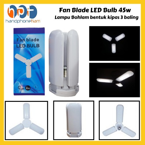 Jual Fan Blade LED Bulb 45w / 30w Lampu Bohlam bentuk kipas 3 baling ...