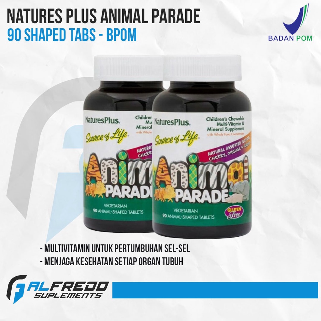 Jual Natures Plus Animal Parade Multivitamin dan Mineral Anak 90 Tablet ...