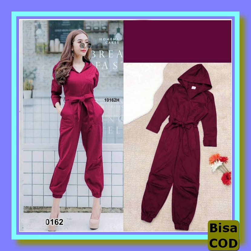 Jual Jumpsuite Wanita Elegant Kekinian Murah Pakaian Cewek Cewe Terusa SH299 Jump Hodieka Maroon ...