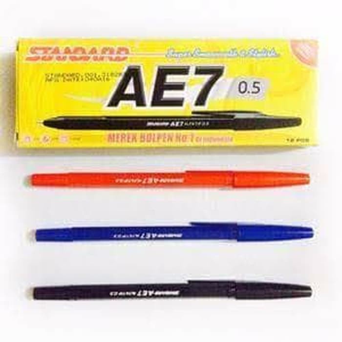 Jual PULPEN STANDARD AE7 / BALLPOINT STANDARD AE7 / PULPEN MERAH ...