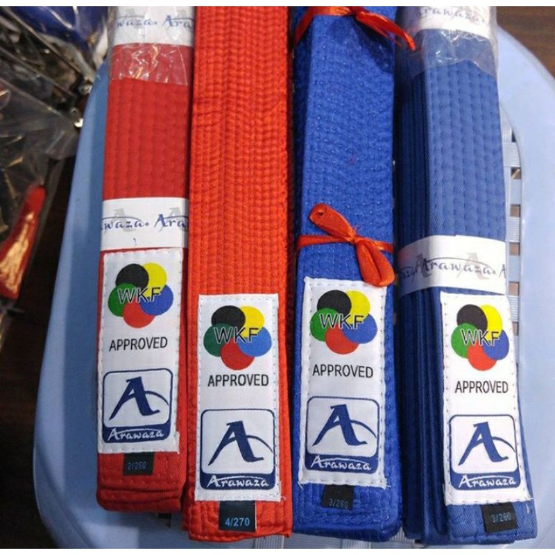 Jual Sabuk Kata Arawaza Wkf Approved Sabuk Kata Aka Ao Sabuk Merah Biru ...