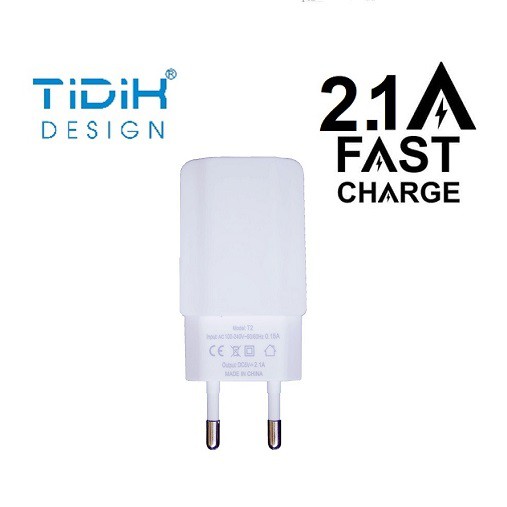 Jual TIDIK DESIGN T2 2.1A FAST CHARGING + TYPE C USB TRAVEL CHARGE ...