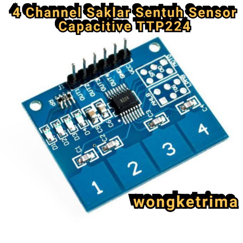 Jual 4 Channel Saklar Sentuh Touch Sensor Capacitive TTP224 Digital ...