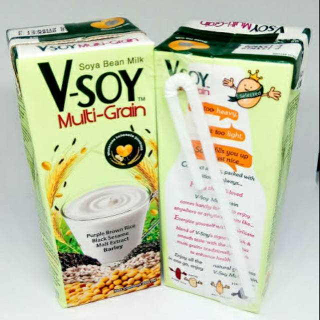 Jual V-soy vsoy v soy susu uht multi grain 200ml | Shopee Indonesia